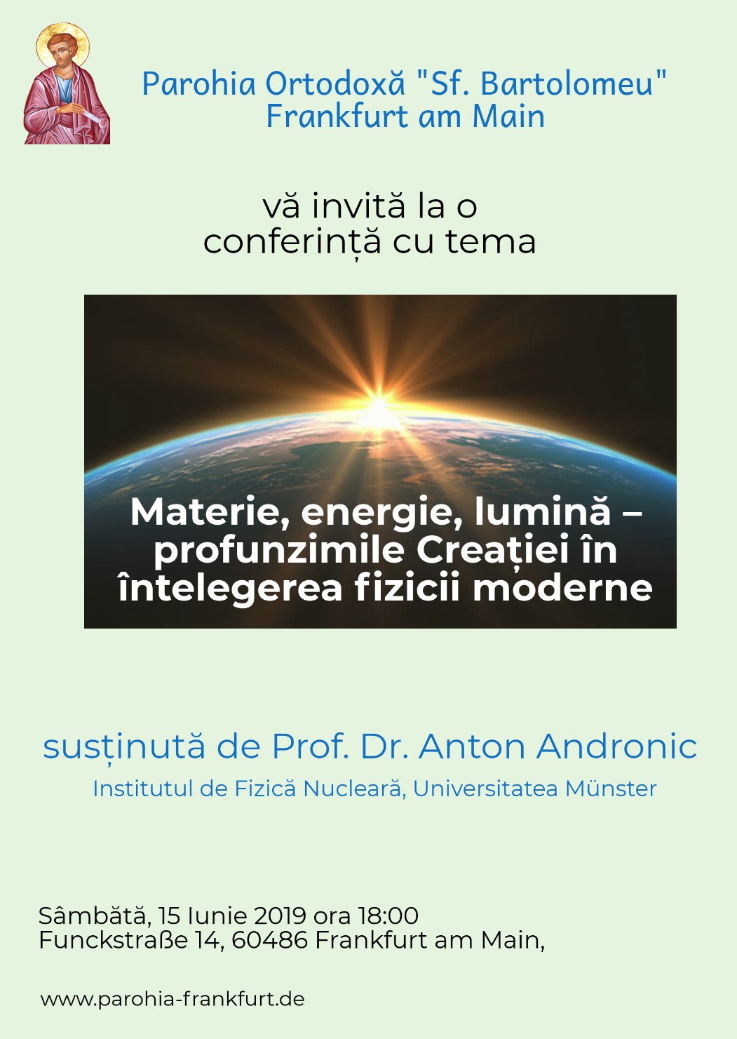 Conferința Prof.Univ.Dr. Anton Andronic cu tema „Materie, energie ...